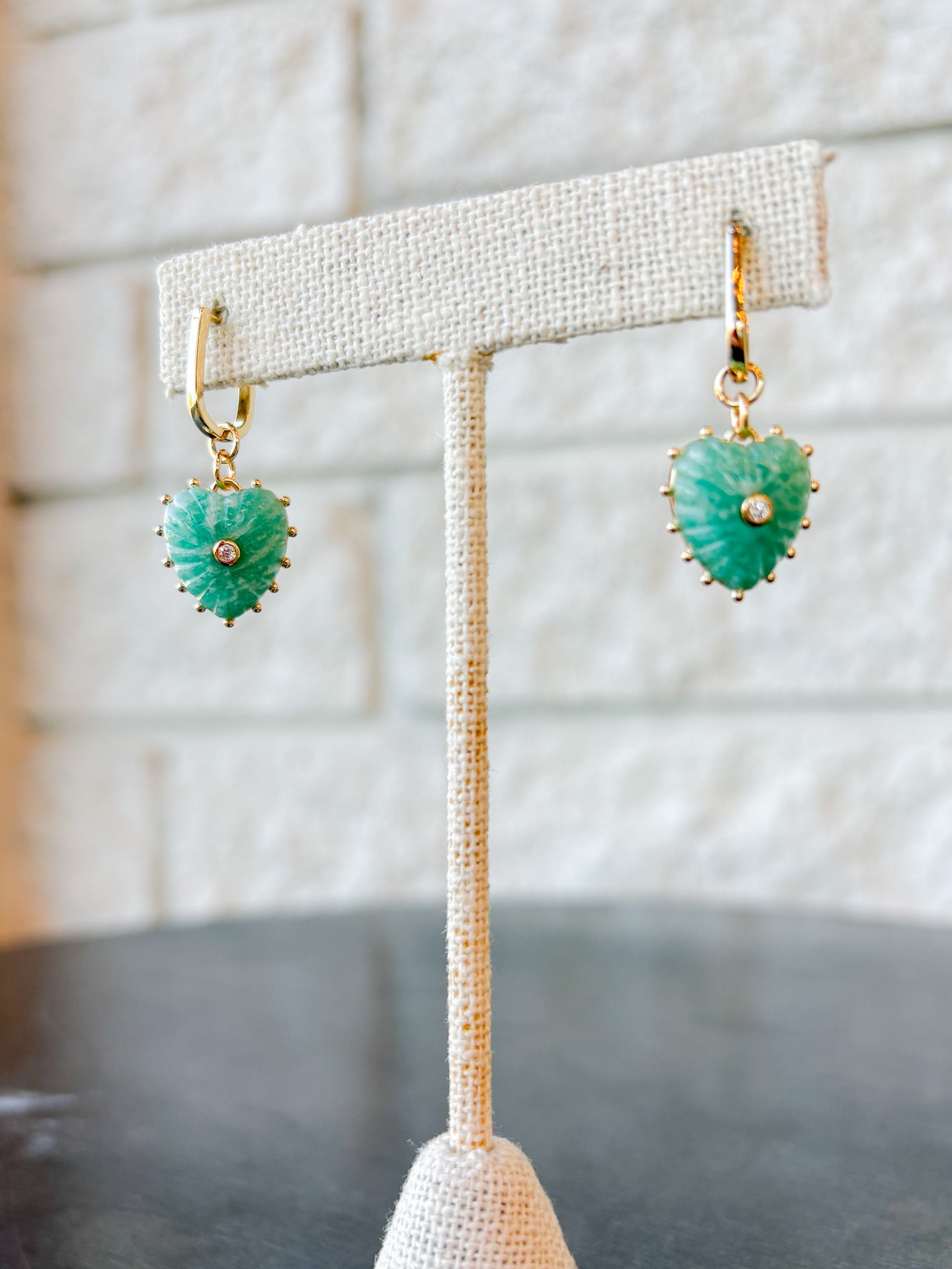 Isabel Amazonite Heart Earrings